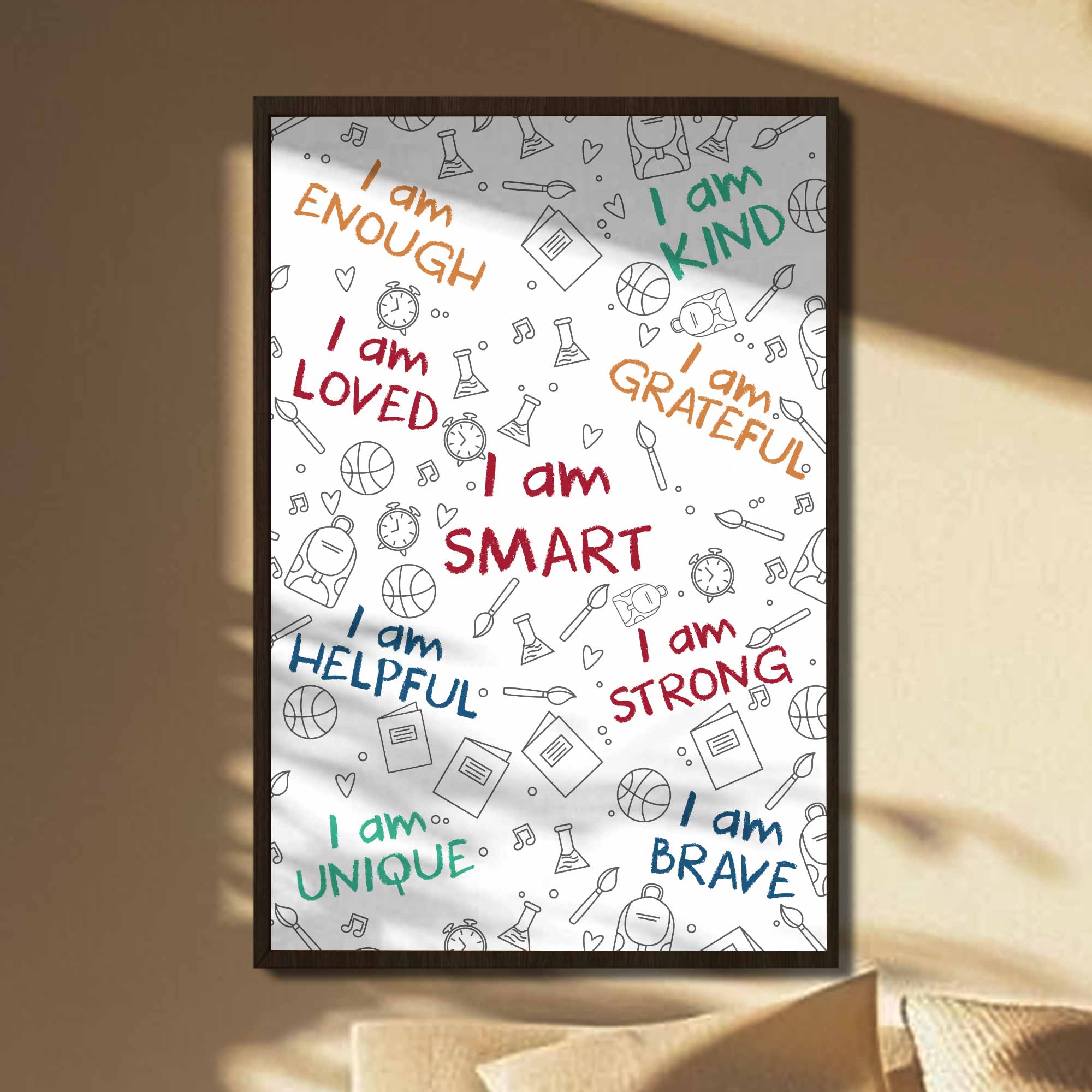I Am Enough, I Am Loved, Encouraging Words Poster, Custom Gift For ...
