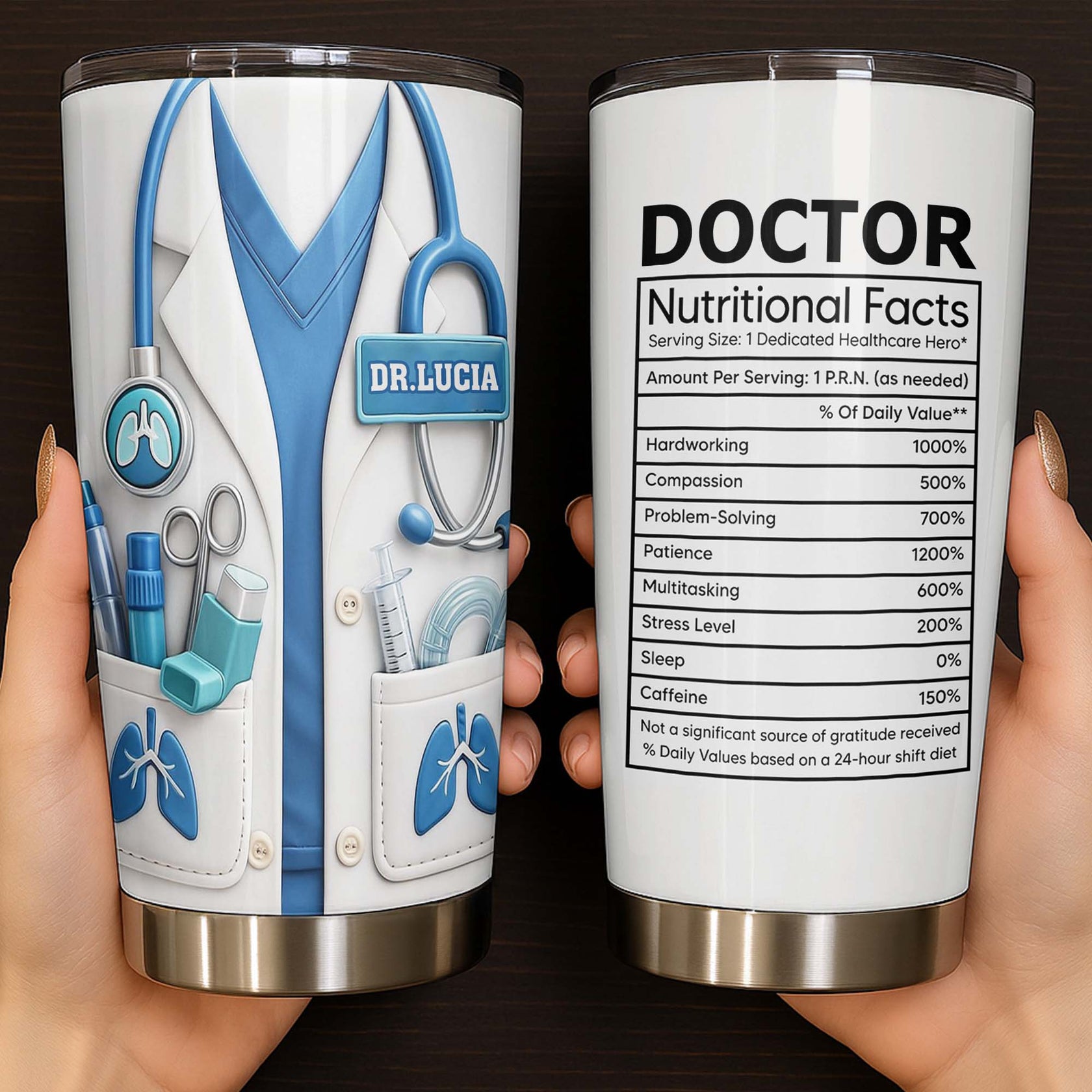 Doctor Nutritional Facts, Personalized Tumbler, Gift For Physicians ...