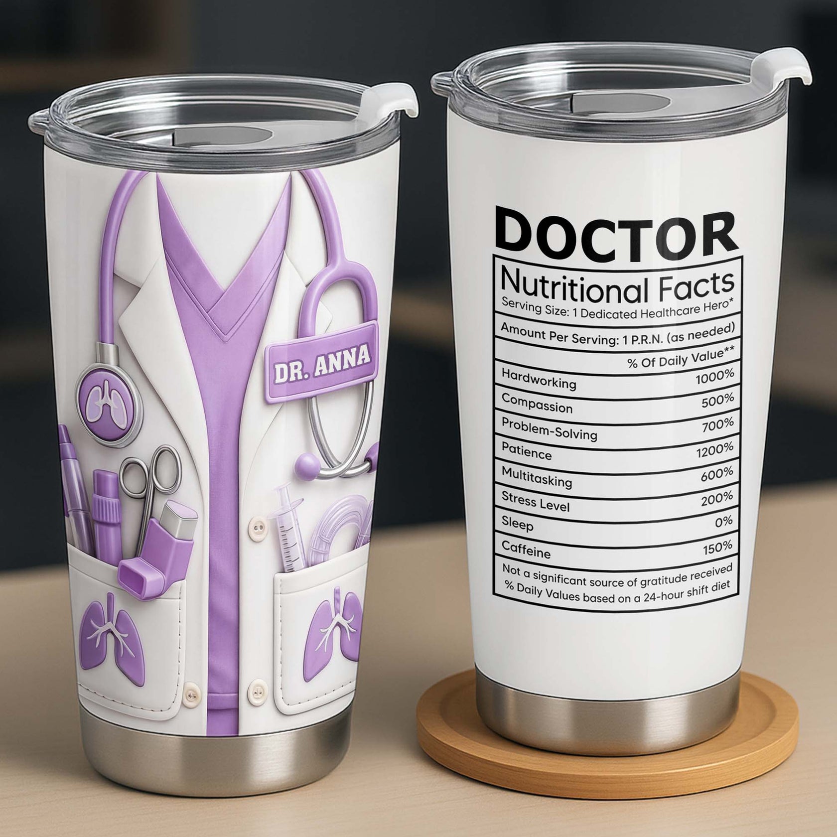 Doctor Nutritional Facts, Personalized Tumbler, Gift For Physicians ...
