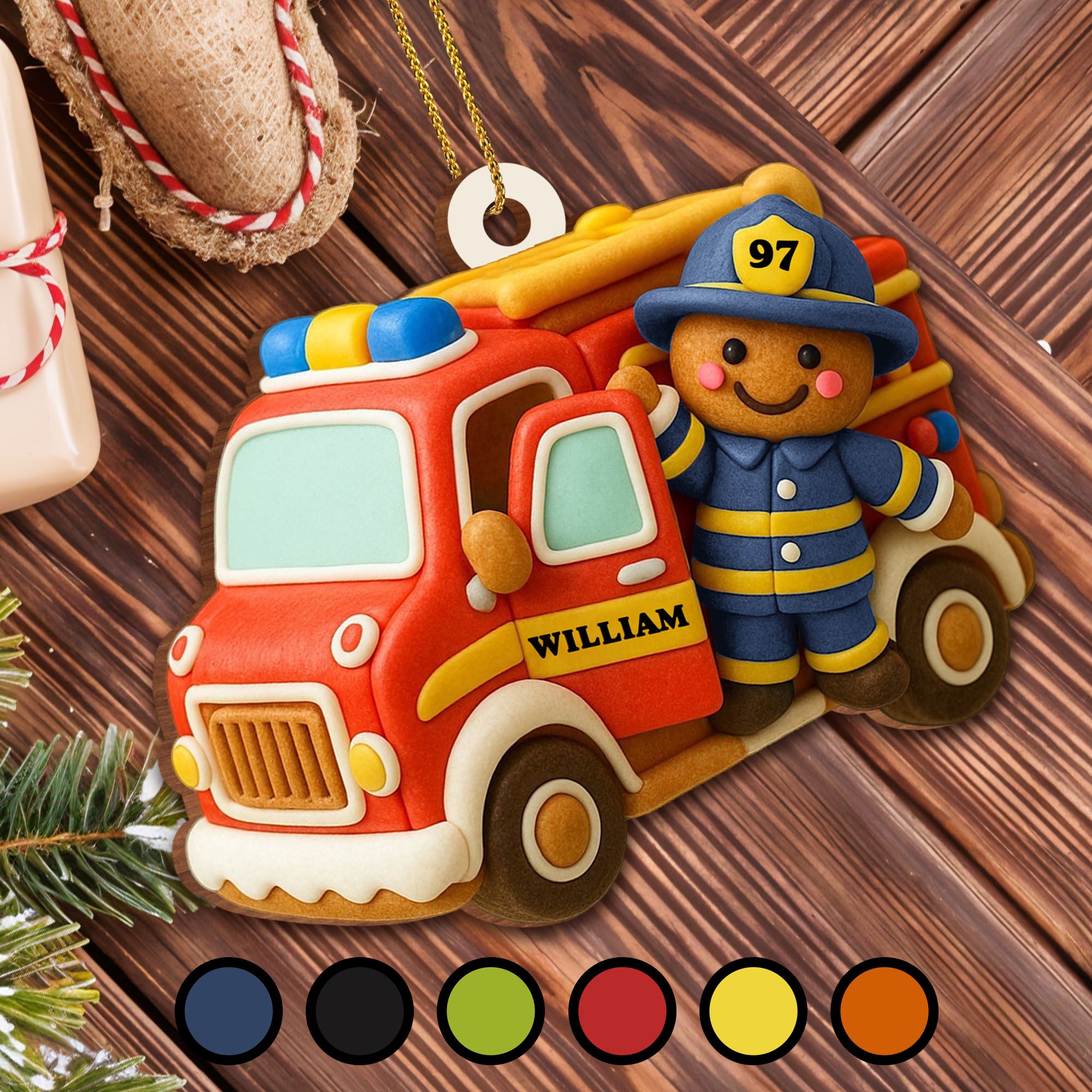 Celebrate Your Little Hero Fire Truck And Firefighter, Custom Wood ...