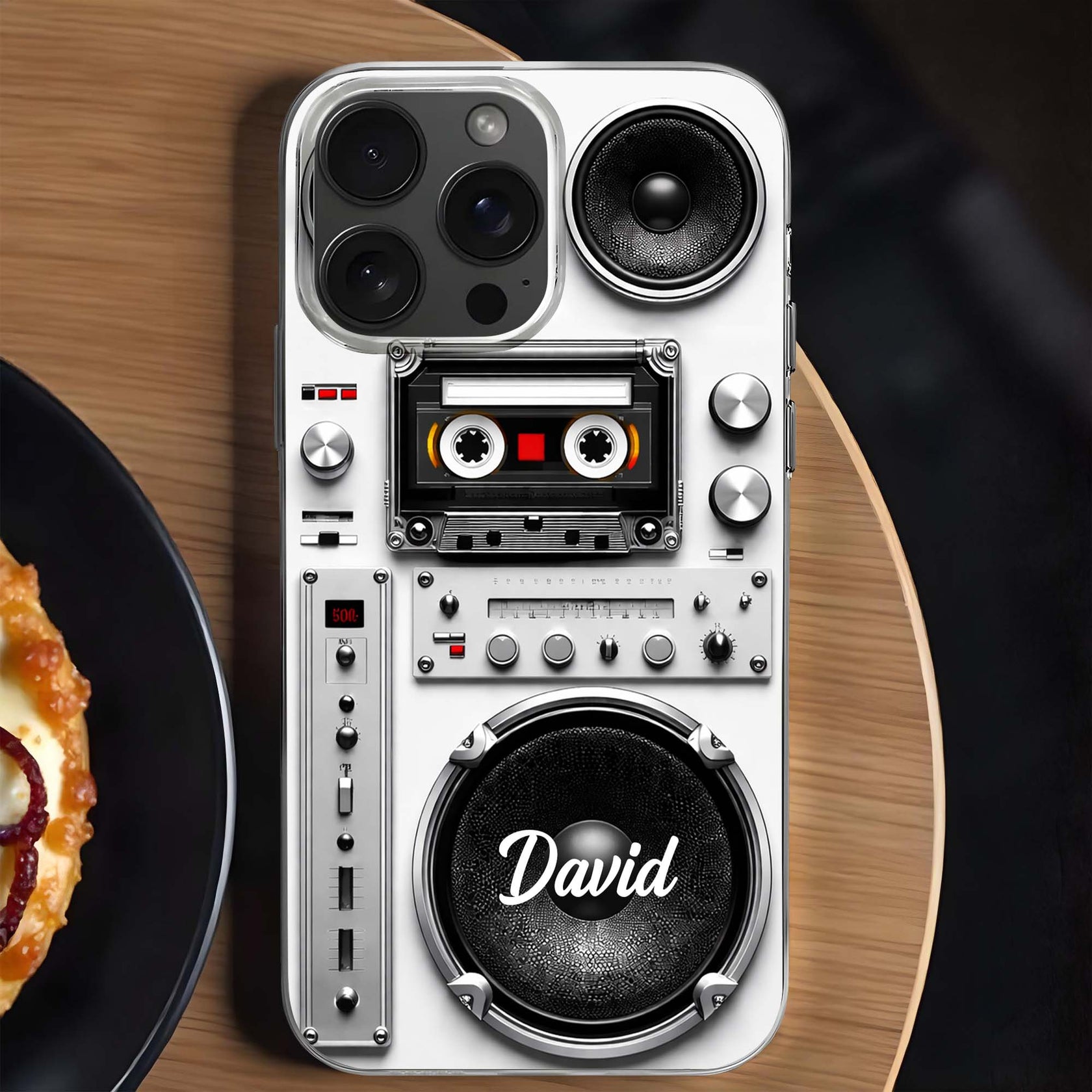 Retro Boombox Vibes, Personalized Clear Phone Case, Gift For Music ...