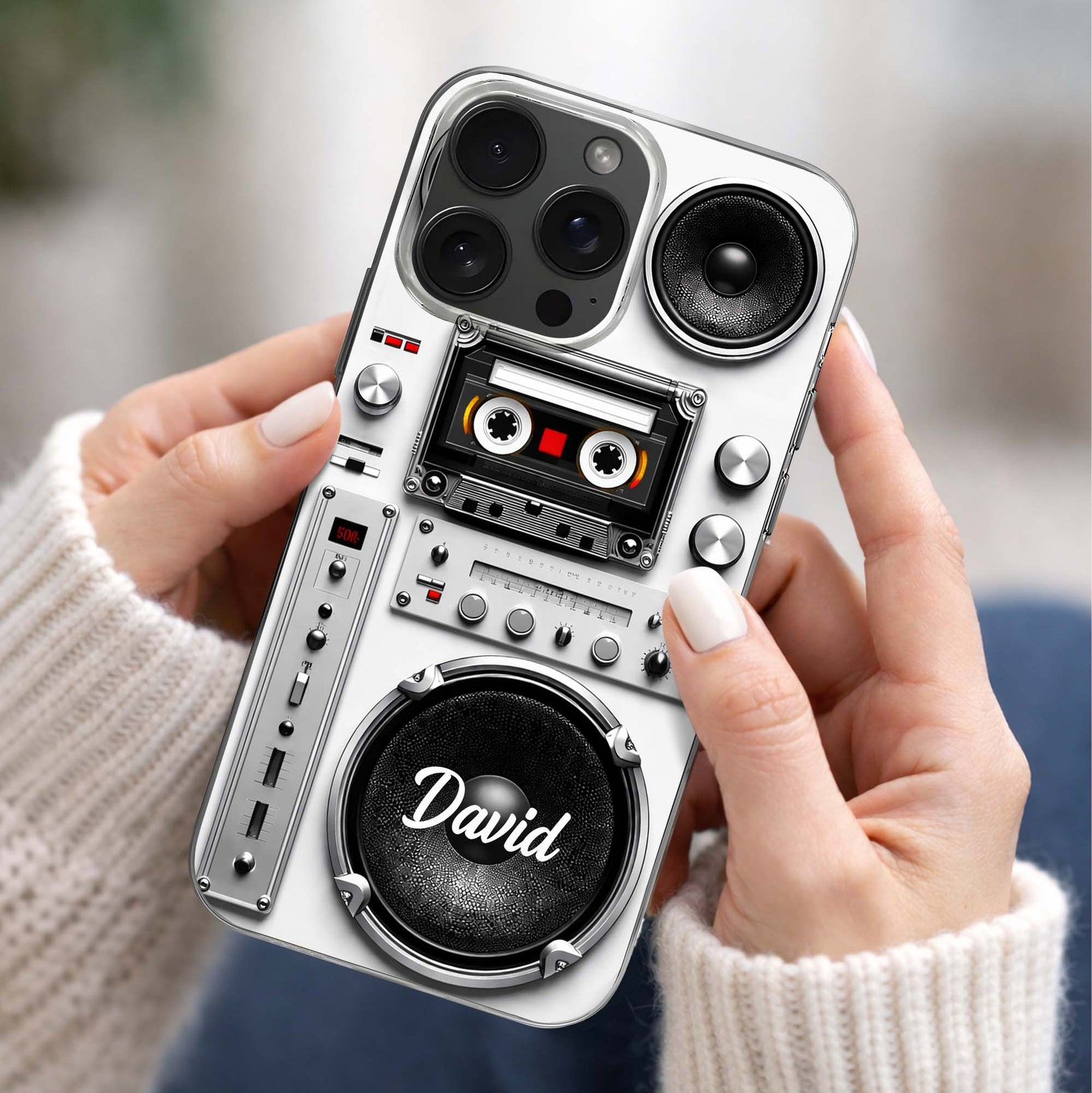 Retro Boombox Vibes, Personalized Clear Phone Case, Gift For Music ...