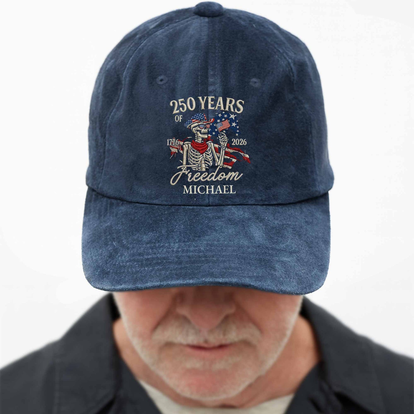 250 Years Of Freedom, Personalized Custom Washed Denim Cap, Gift For ...