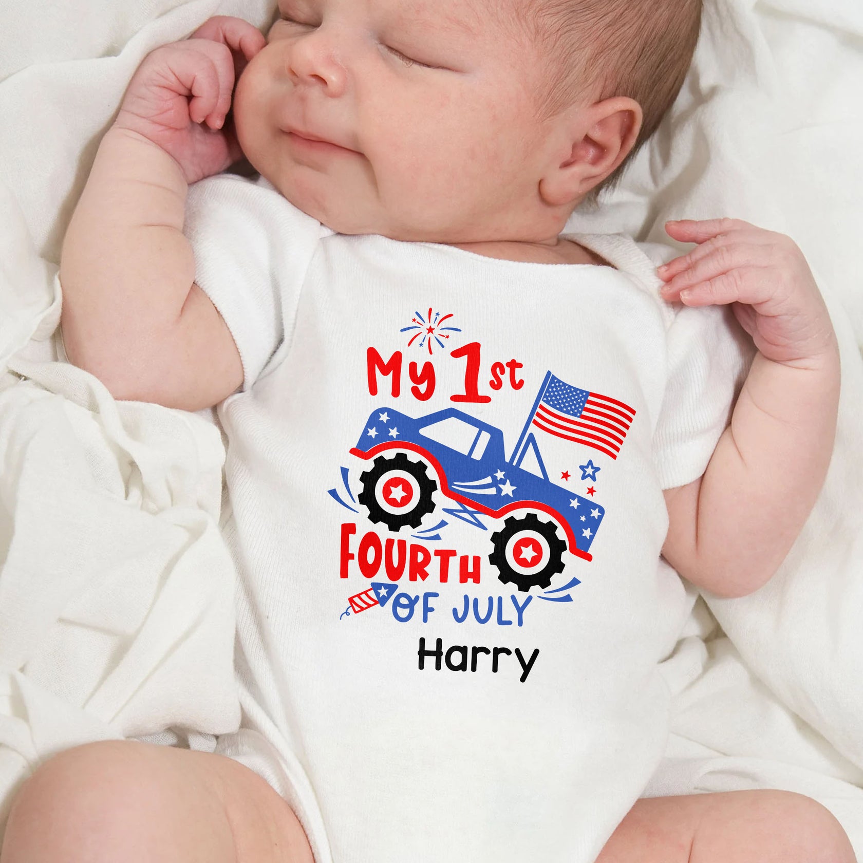 My 1st Fourth Of July, Personalized Baby Onesie, Gift For New Parents ...