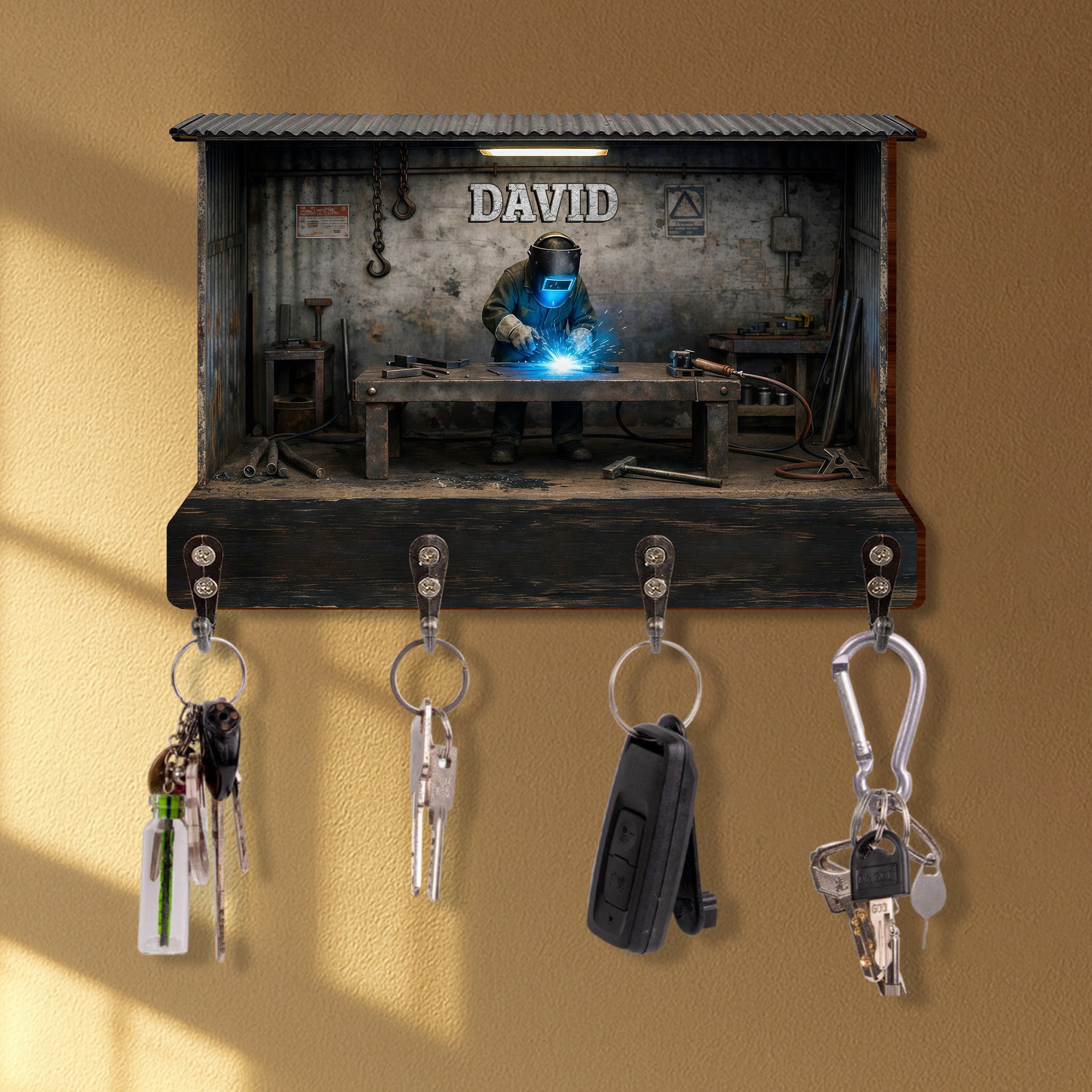 Craft Your Own Space, Welding Workshop Key Holder, Gift For Husband and ...