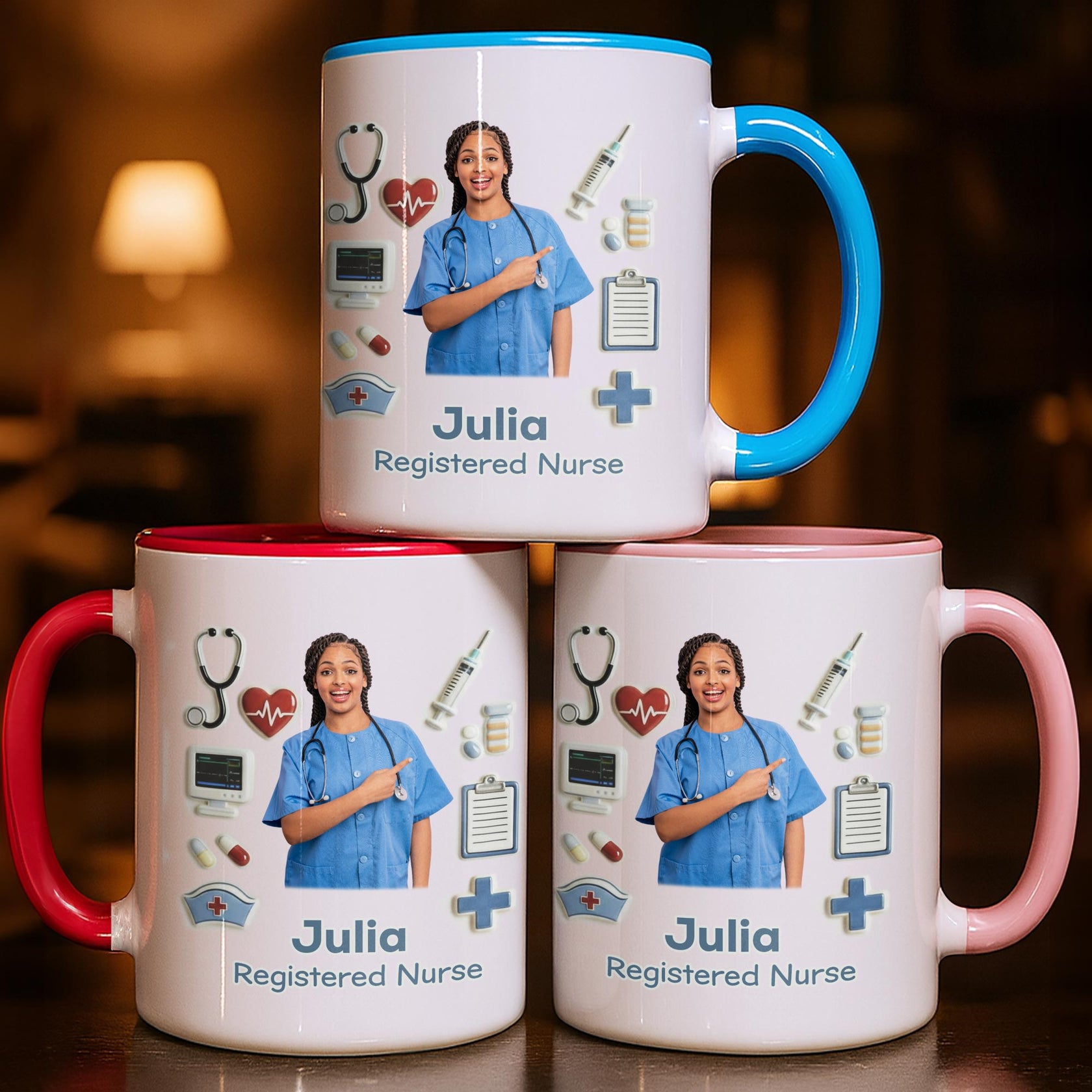 Registered Nurse Personalized Custom Accent Mug, Gift For Nurses – ALMAGEMS