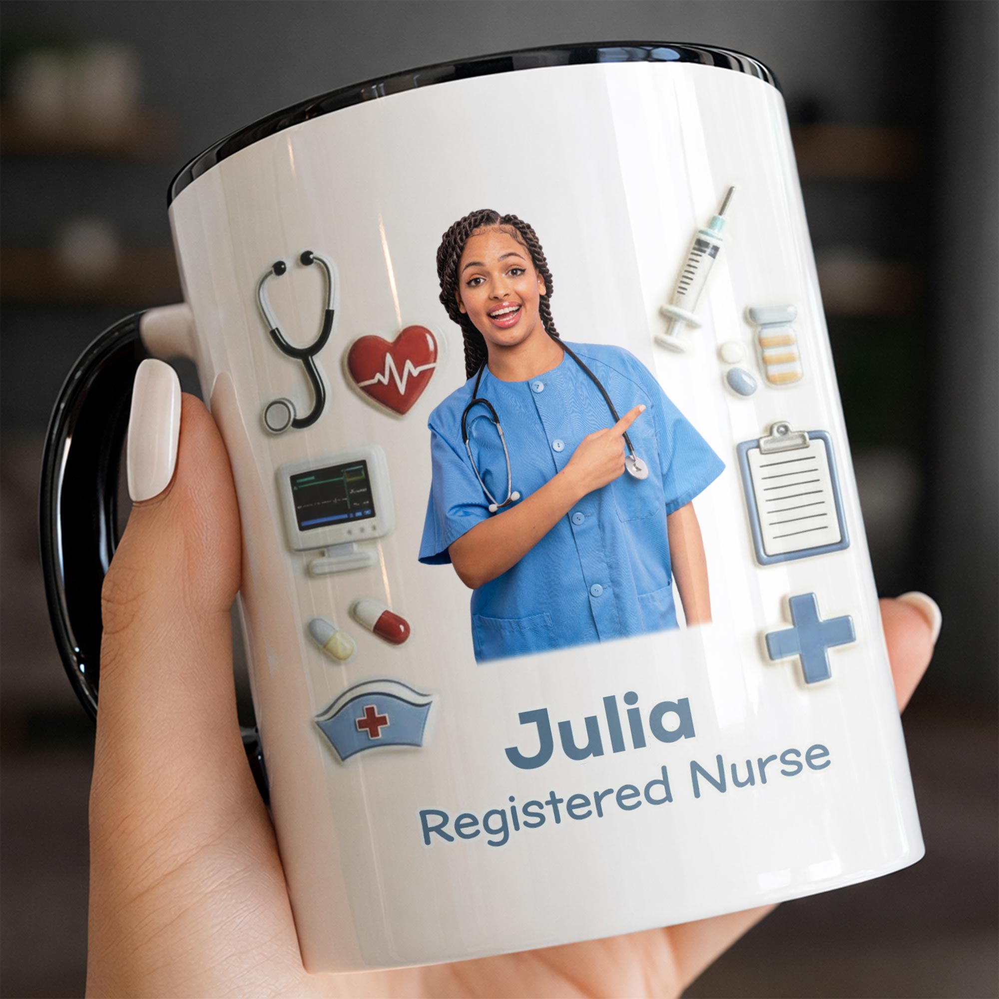 Registered Nurse Personalized Custom Accent Mug, Gift For Nurses – ALMAGEMS