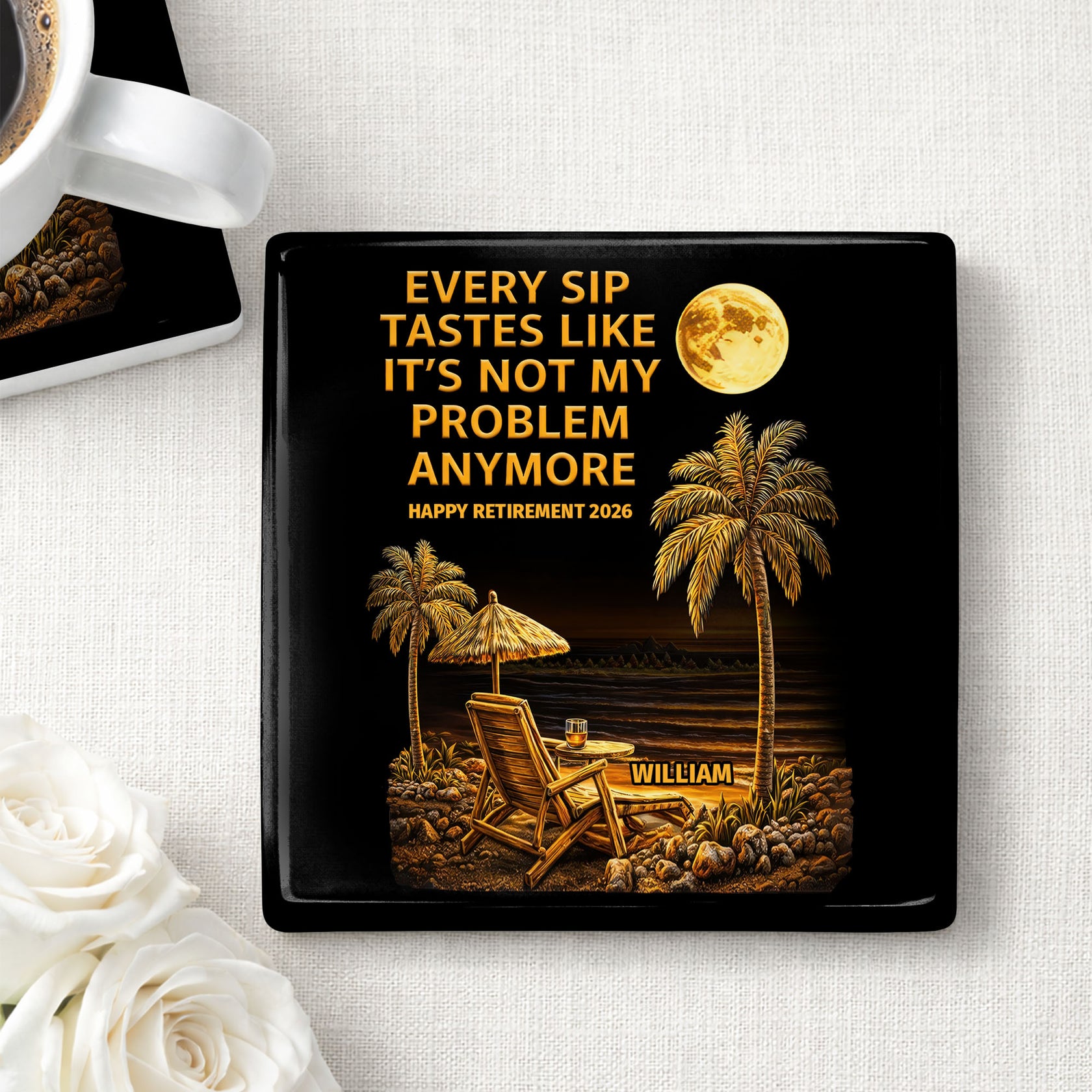 Not My Problem Anymore Coaster, Retirement Gift for Coworkers and Dad ...